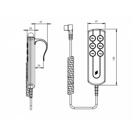 Hettich Mosys remote control with cable | Spot Literie