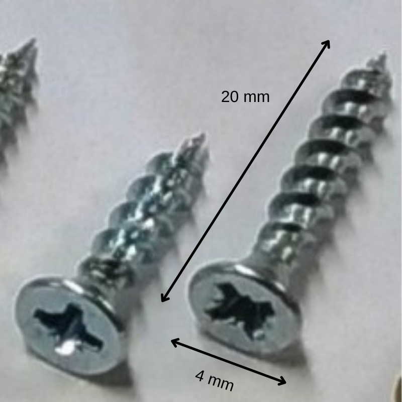Steel screw of 4x20 mm